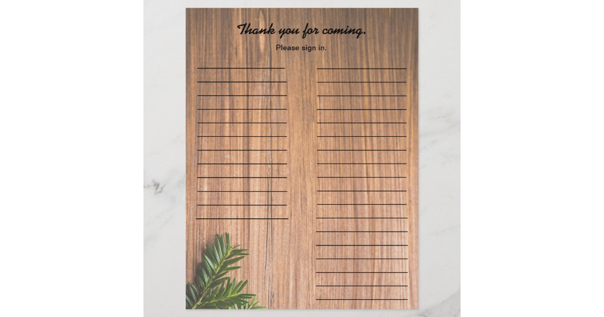 Holiday Party Sign In Sheet | Zazzle