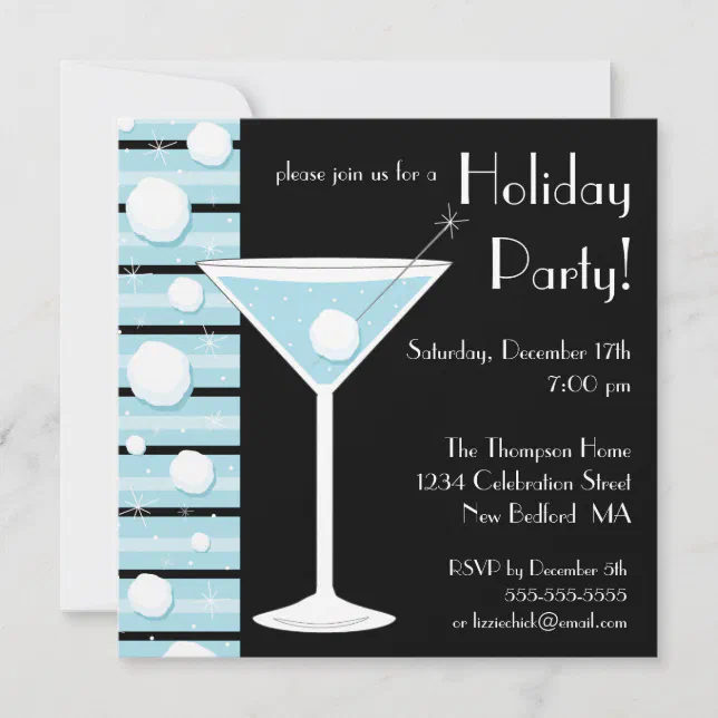 Holiday Party Snowball Cocktail Invitation | Zazzle
