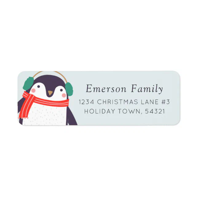 Holiday Penguin Label | Zazzle