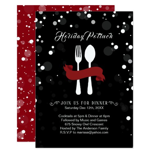 Holiday Potluck Dinner Invitation | Zazzle.com