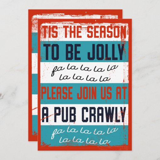 Holiday Pub Crawl / Beer Crawl Invitation | Zazzle