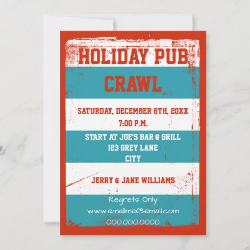 Holiday Pub Crawl / Beer Crawl Invitation | Zazzle