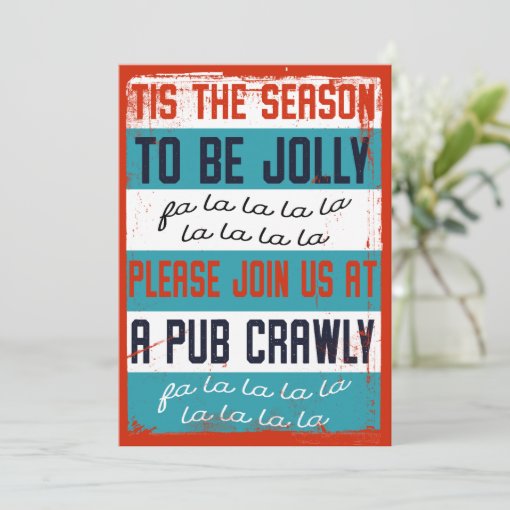 Holiday Pub Crawl / Beer Crawl Invitation | Zazzle