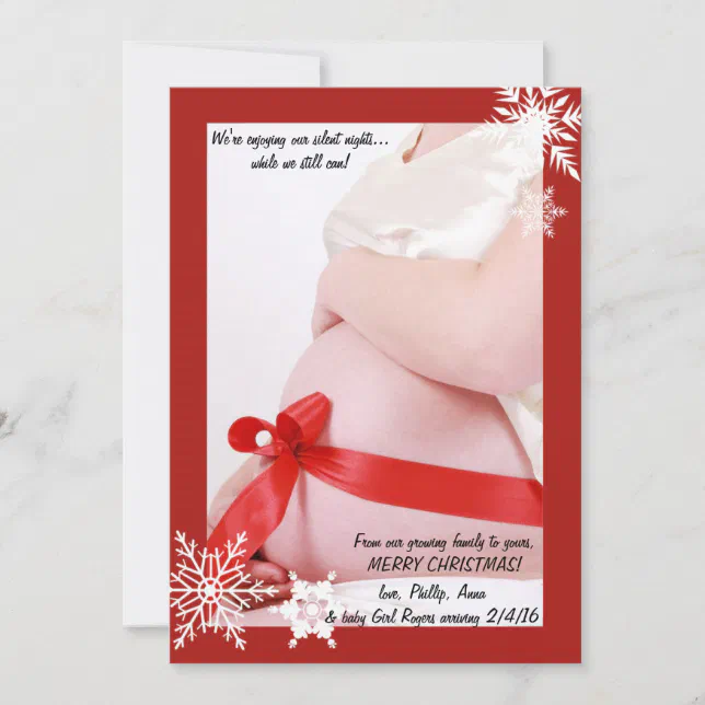 Holiday Red Border (Vertical) Photo Card | Zazzle