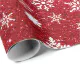 Holiday Red Glitter Snowflake Pattern Christmas Wrapping Paper | Zazzle