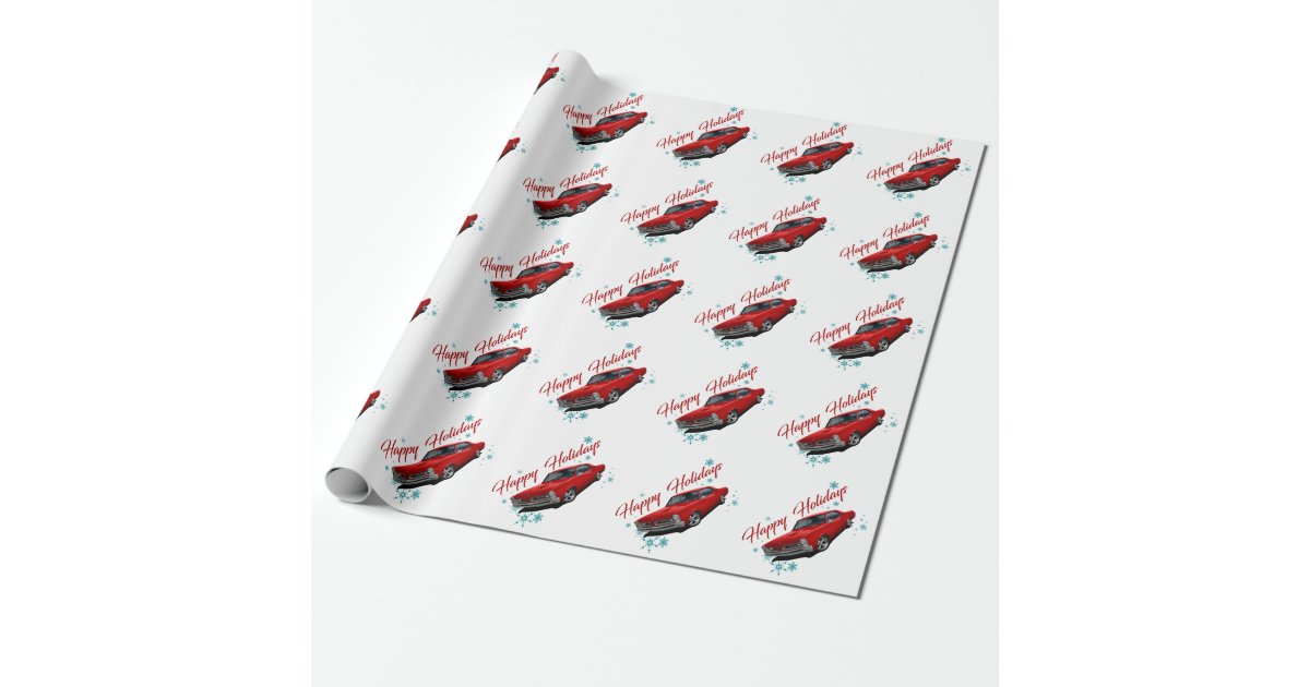 Holiday Red GTO Wrapping Paper | Zazzle