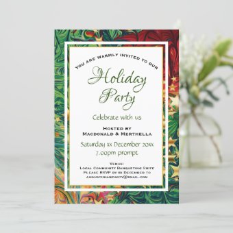 HOLIDAY Retro Red Green Celebration Party Invitation | Zazzle
