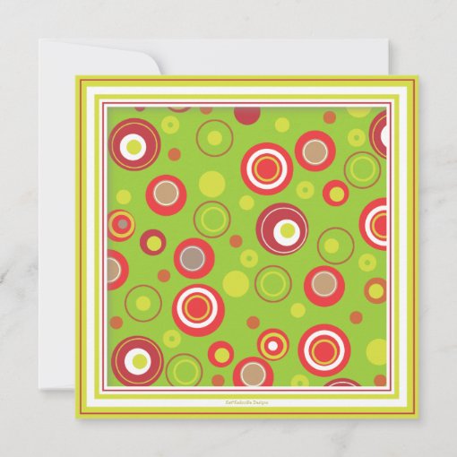 Holiday Retro Red & Green Polka Dot Party Invitation | Zazzle