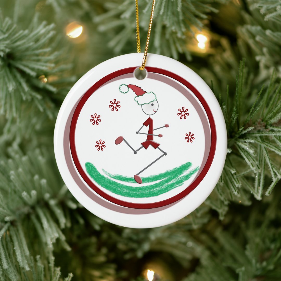 Holiday Runner Guy Ornament | Zazzle
