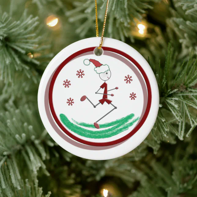 Holiday Runner Guy Ornament | Zazzle