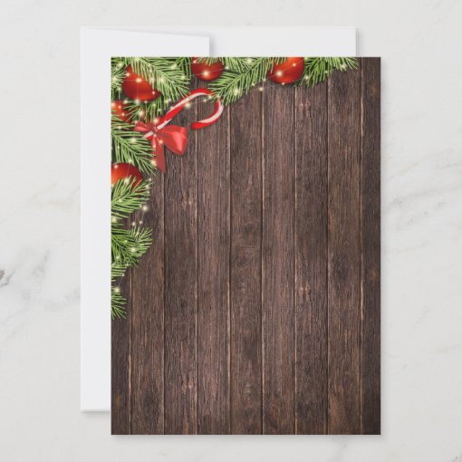 Holiday Rustic Pine Christmas Party Invitation | Zazzle