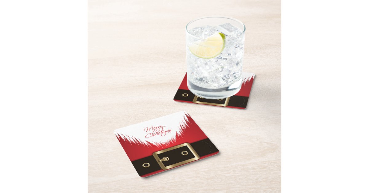 Holiday Santa Paper Coaster Set | Zazzle