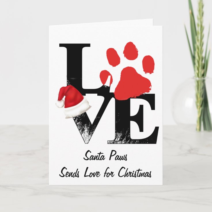Holiday Santapaws -Paw Print in Christmas LOVE | Zazzle