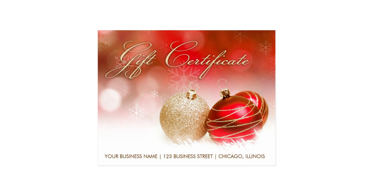 Holiday Season And Christmas Gift Certificate Postcard | Zazzle.com