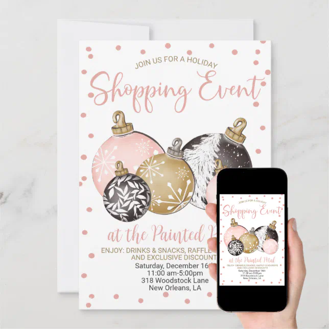 Holiday Shopping Event Invitation | Zazzle