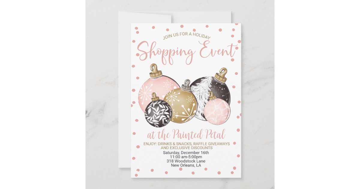 Holiday Shopping Event Invitation | Zazzle