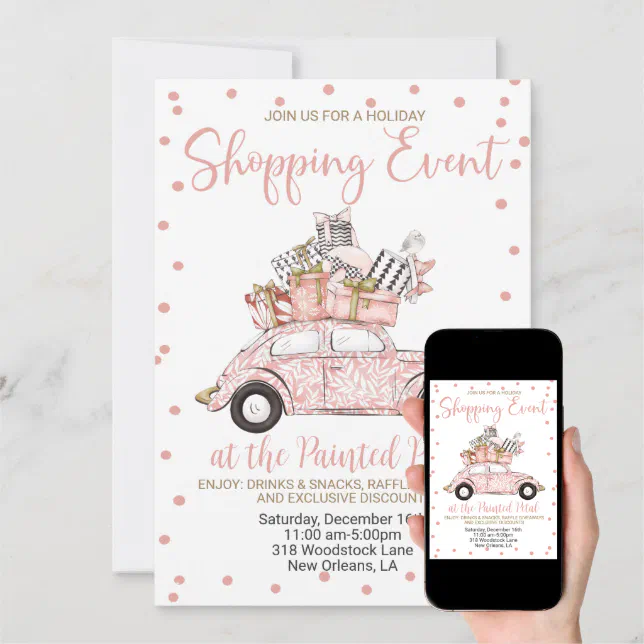 Holiday Shopping Event Invitation | Zazzle