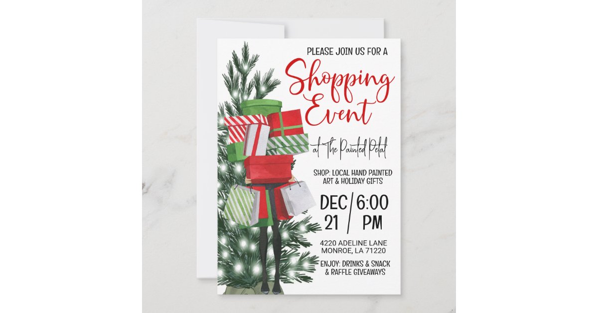 Holiday Shopping Event Invitation | Zazzle