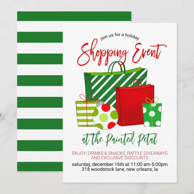 Holiday Shopping Event Invitation | Zazzle