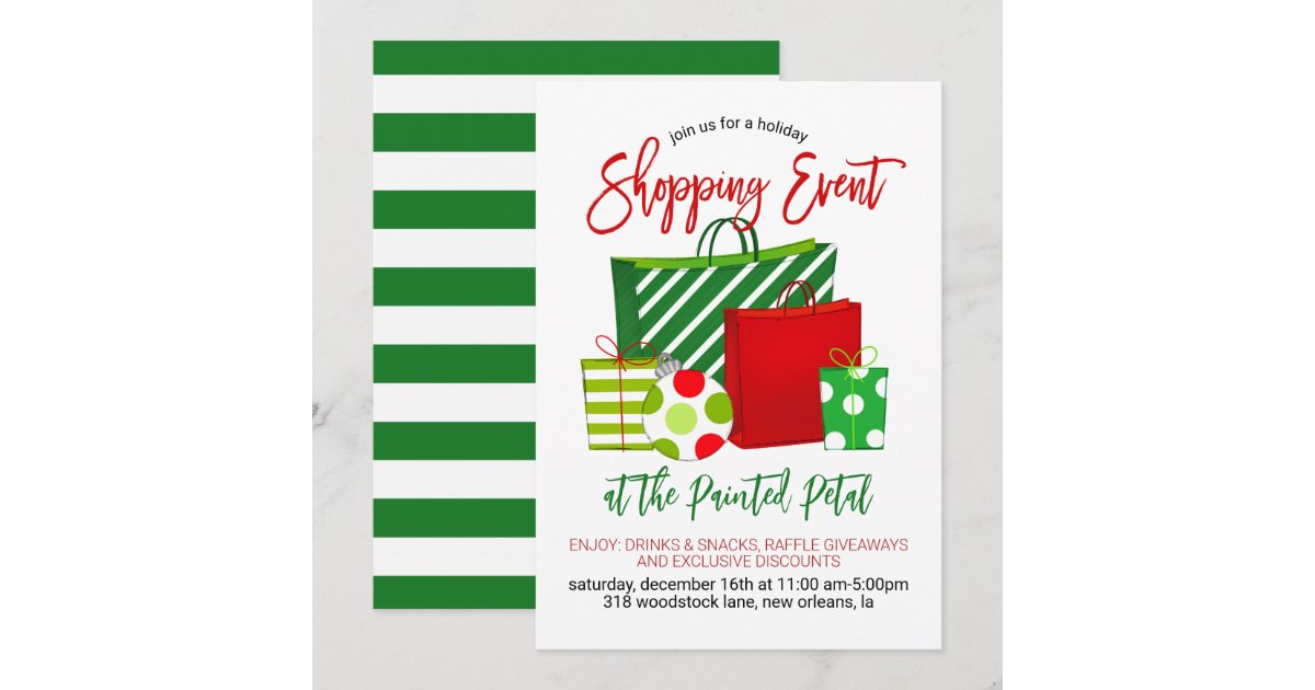 Holiday Shopping Event Invitation | Zazzle