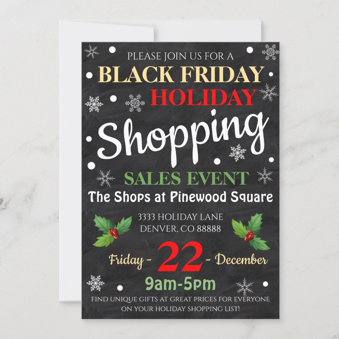 Holiday Shopping Invitation | Zazzle