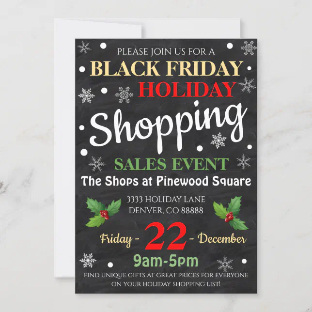 Holiday Shopping Invitation | Zazzle