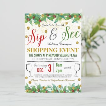 Holiday Shopping Invitation | Zazzle