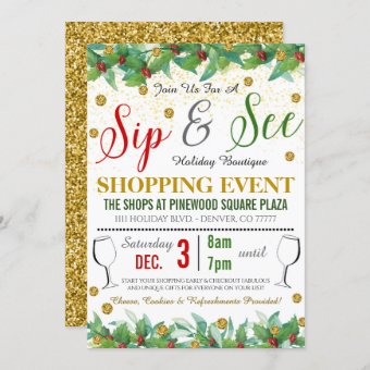 Holiday Shopping Invitation | Zazzle
