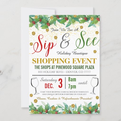 Holiday Shopping Invitation | Zazzle