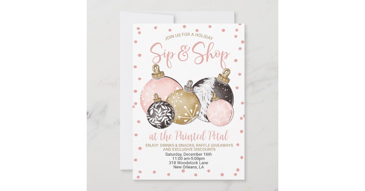 Holiday Sip and Shop Invitation | Zazzle