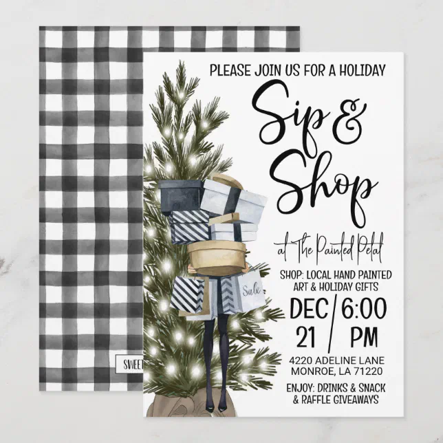 Holiday Sip and Shop Invitation | Zazzle