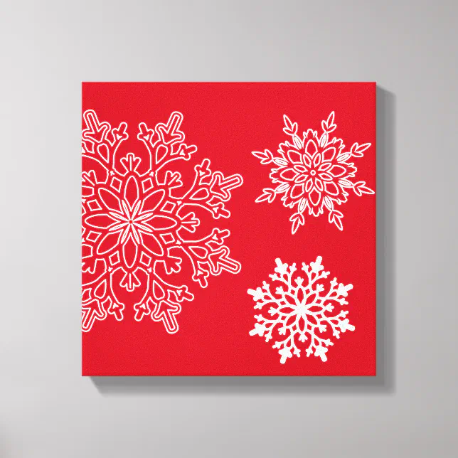Holiday Snowflakes Canvas Art | Zazzle