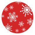 Holiday Snowflakes Classic Round Sticker | Zazzle