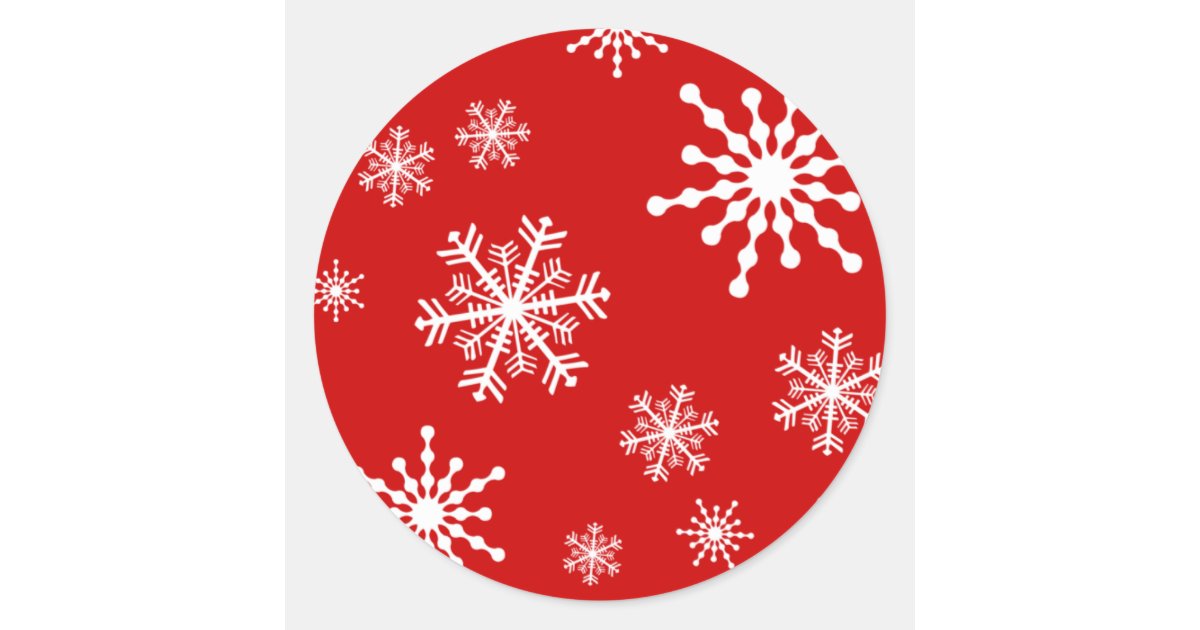 Holiday Snowflakes Classic Round Sticker | Zazzle