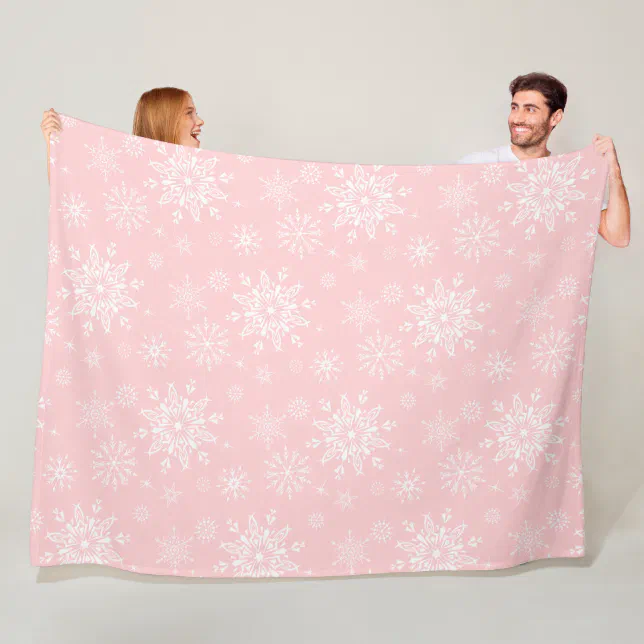 Holiday Snowflakes Fleece Blanket | Zazzle