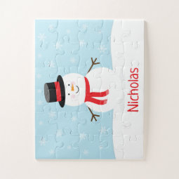 Holiday Snowman Christmas Kids' Puzzle | Zazzle