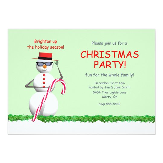 Holiday Snowman Christmas Party Invitation | Zazzle.com
