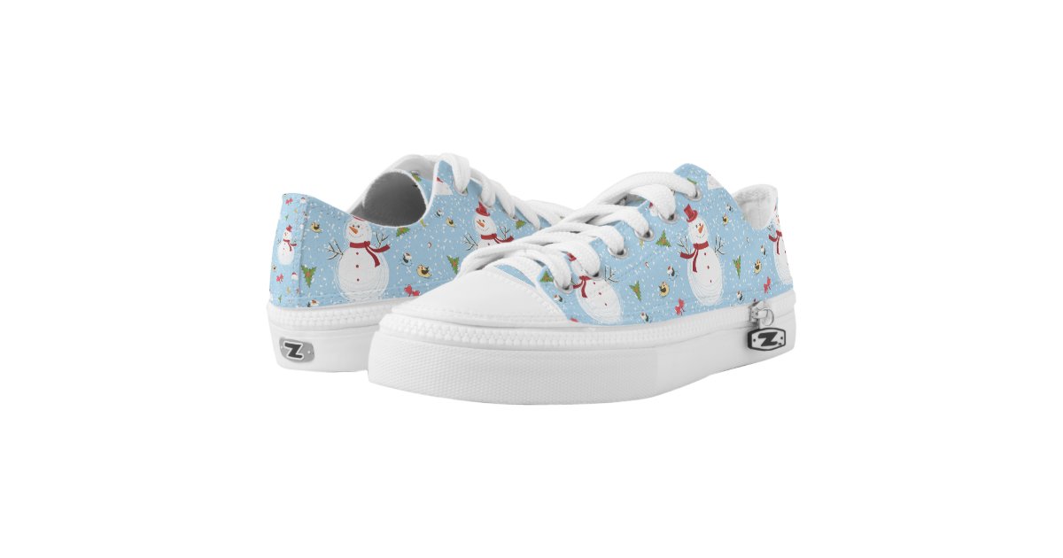 Holiday Snowman Pattern Low-Top Sneakers | Zazzle