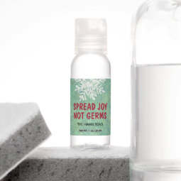 Holiday "Spread Joy Not Germs" Custom Hand Sanitizer | Zazzle
