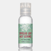 Holiday "Spread Joy Not Germs" Custom Hand Sanitizer | Zazzle
