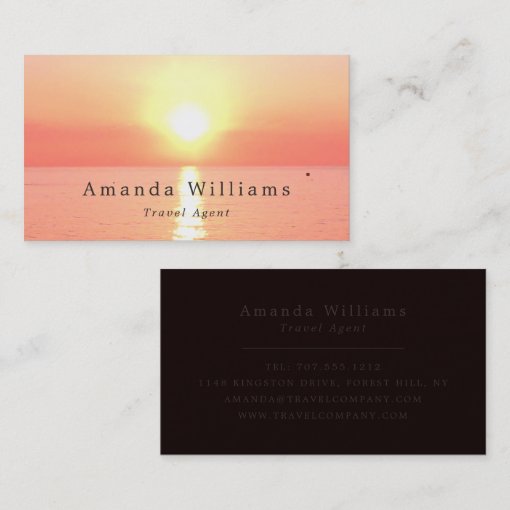 Holiday Sunset, Travel Agent Business Card | Zazzle