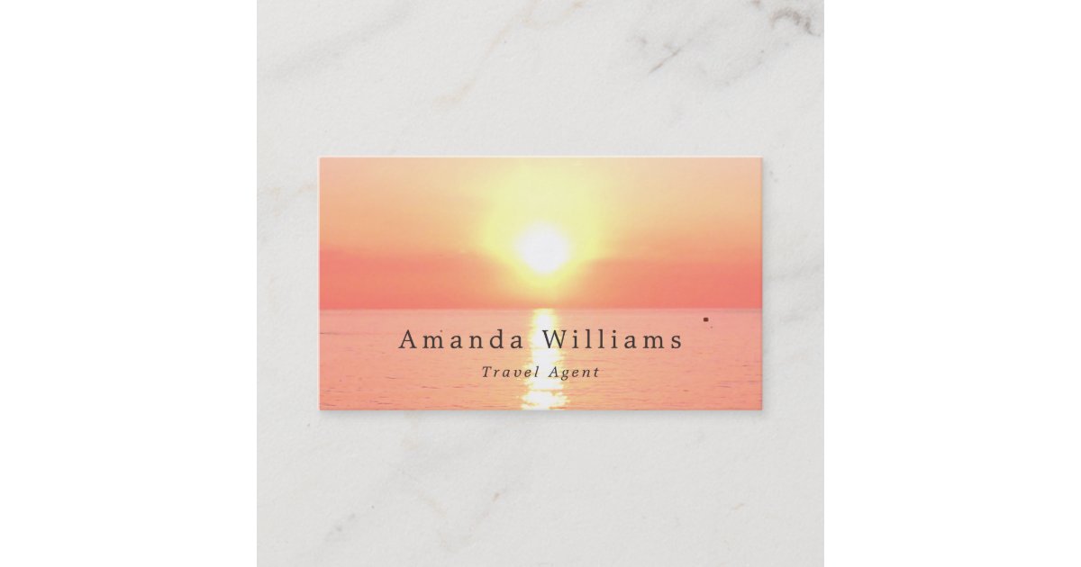 Holiday Sunset, Travel Agent Business Card | Zazzle