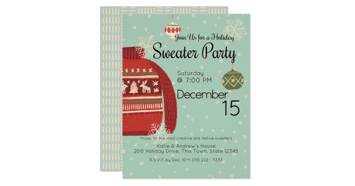 Holiday Sweater Party Invitation | Zazzle.com