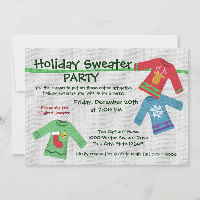 Holiday Sweater Party Invitation | Zazzle