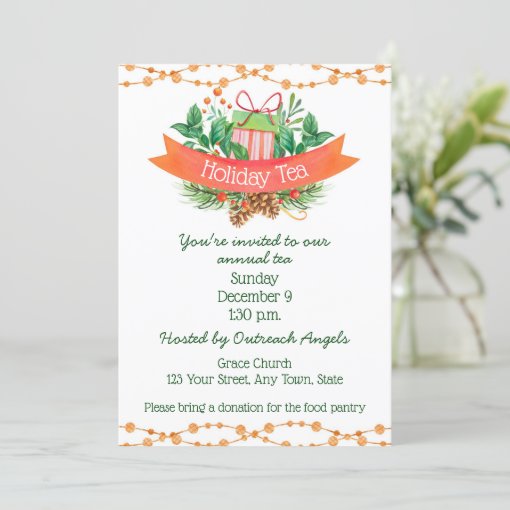 Holiday Tea Invitation | Zazzle