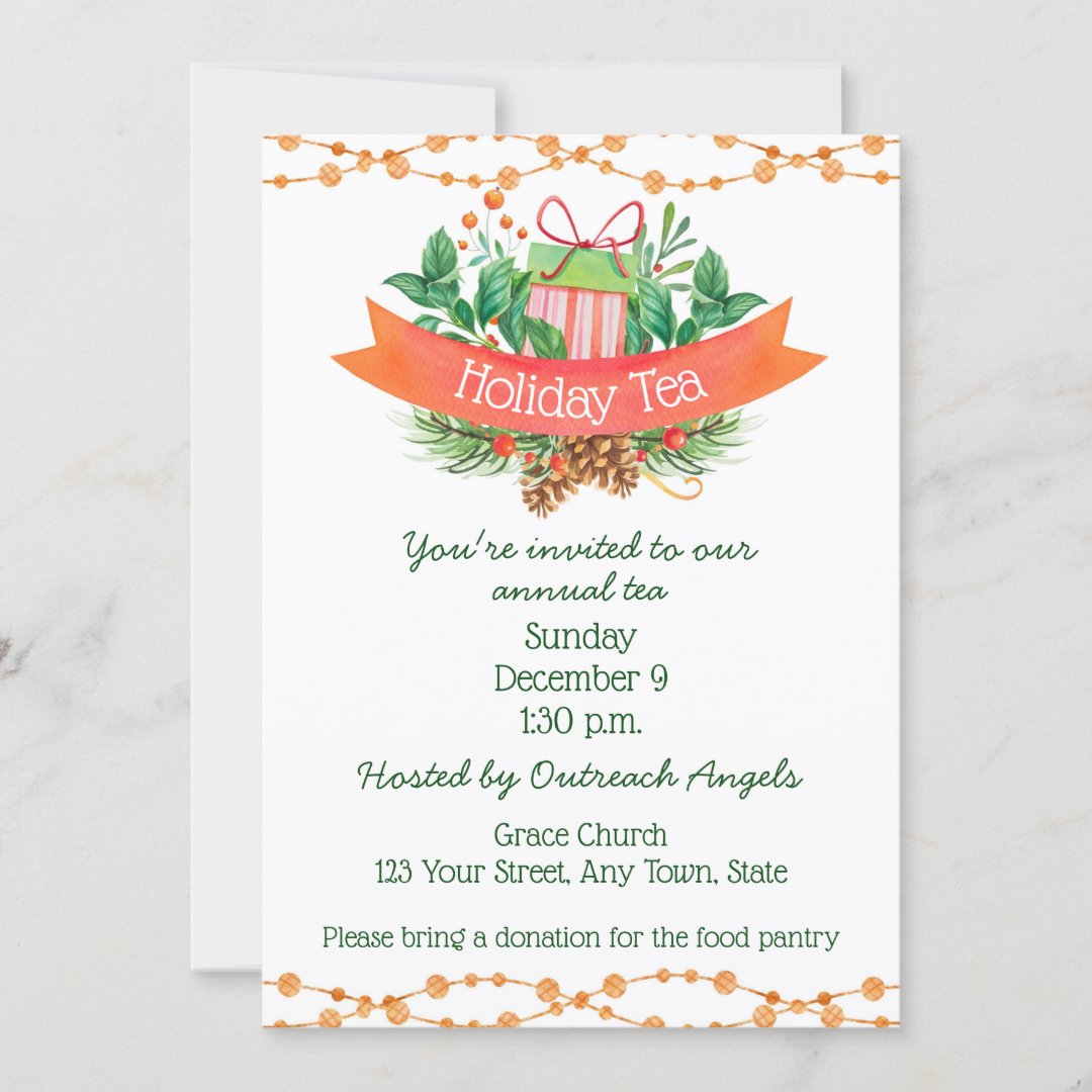 Holiday Tea Invitation | Zazzle