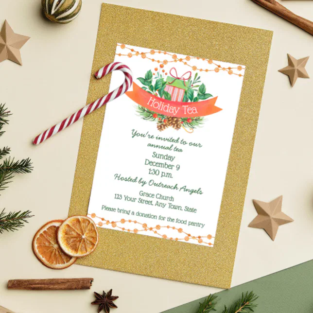 Holiday Tea Invitation | Zazzle