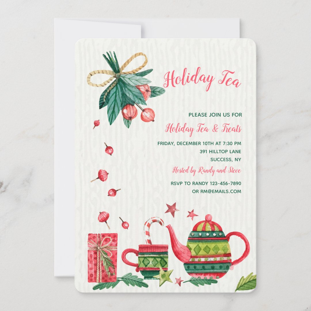 Holiday Tea Invitation | Zazzle