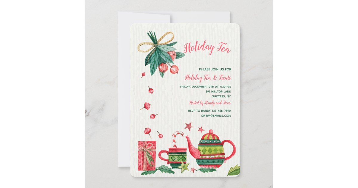 Holiday Tea Invitation | Zazzle