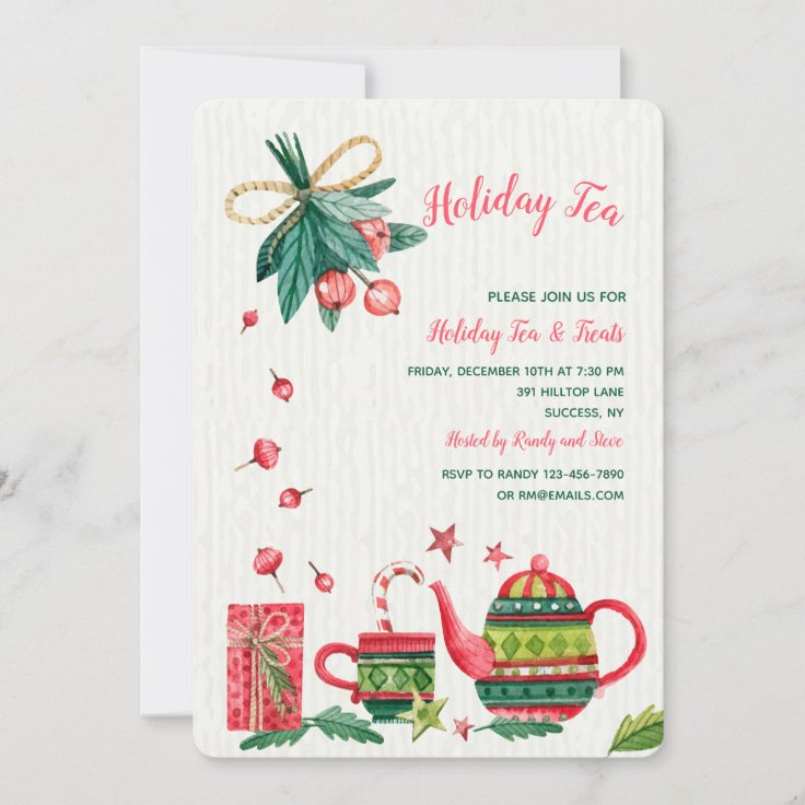 Holiday Tea Invitation | Zazzle
